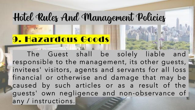 Hotel codes, rules and regulations | PDF | Hospitality Industry ...