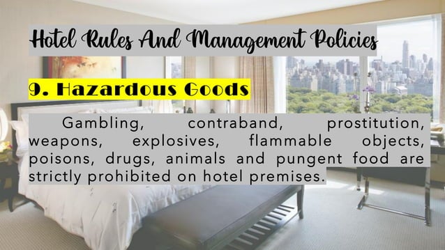 Hotel codes, rules and regulations | PDF | Hospitality Industry ...