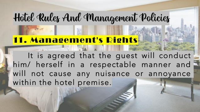 Hotel codes, rules and regulations | PDF | Hospitality Industry ...