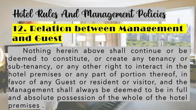 Hotel codes, rules and regulations | PDF | Hospitality Industry ...
