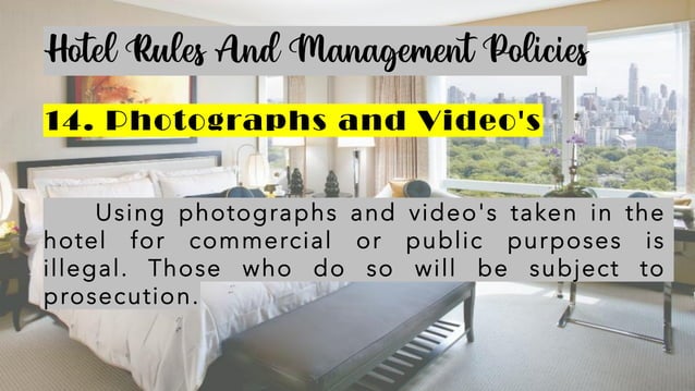 Hotel codes, rules and regulations | PDF | Hospitality Industry ...