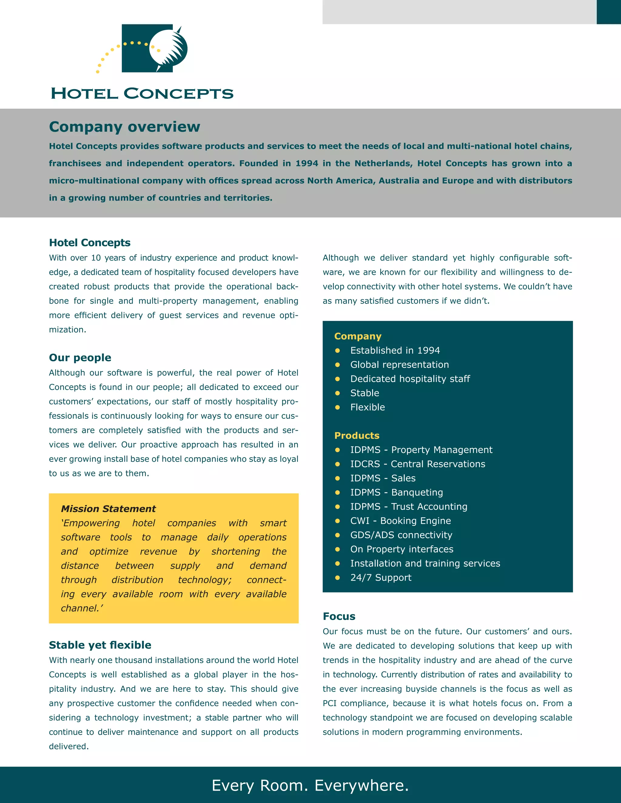 Hotel Concepts Company Profile | PDF