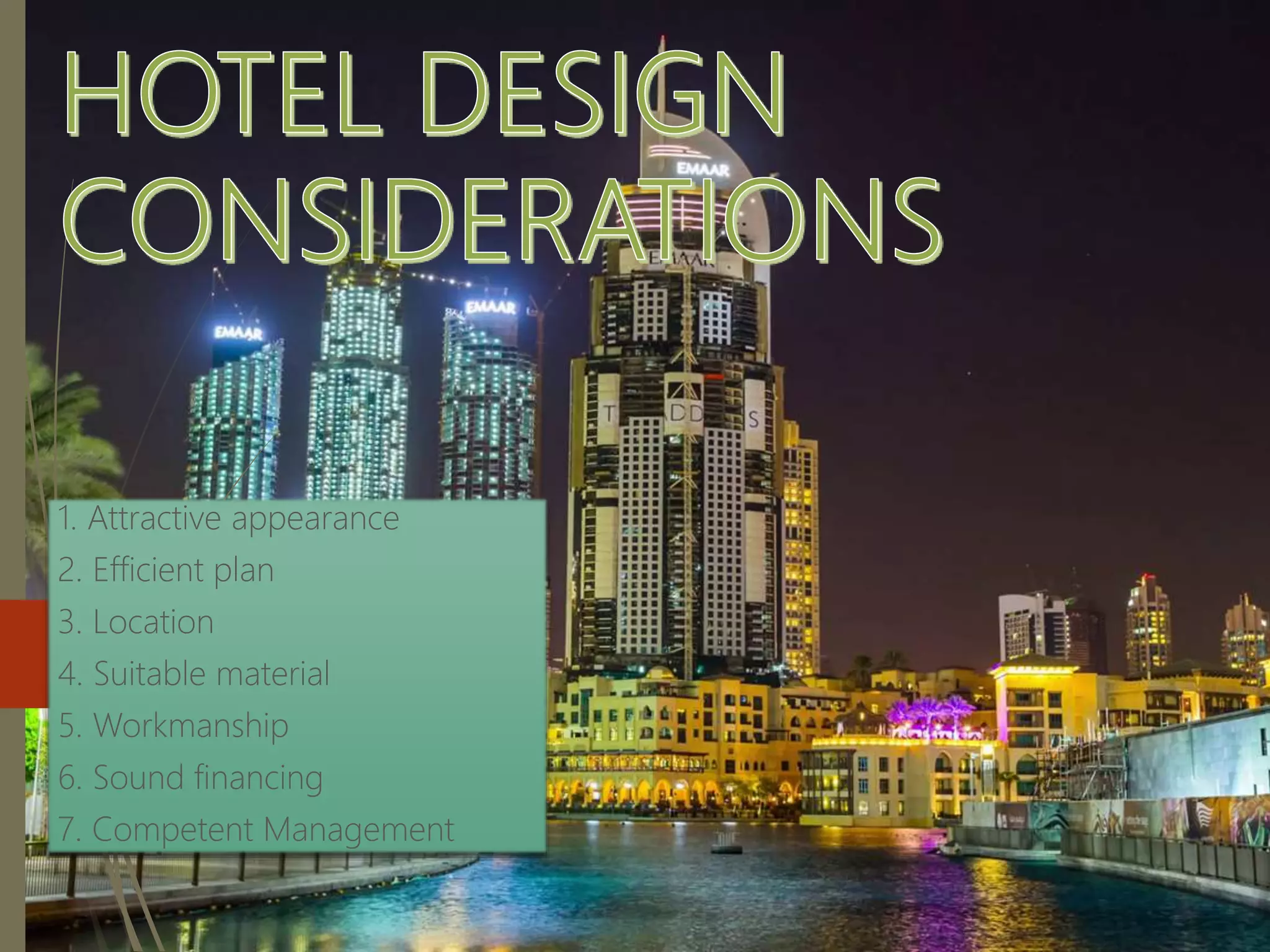 Hotel design considerations | PPTX