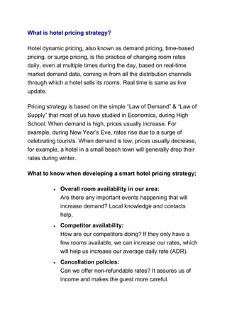 What is Differential Pricing & Open Pricing Strategy in Hotels? | PDF