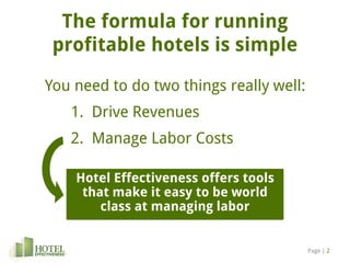 Hotel Effectiveness Introduction | PDF