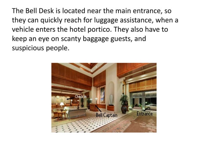 Hotel entrance, lobby layout; front office | PPTX