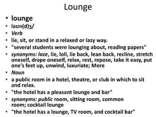 Hotel entrance, lobby layout; front office | PPTX