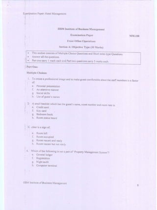 Hotel front office operations | PDF