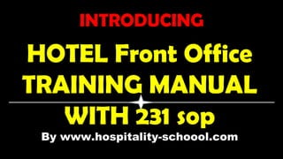Hotel Front Office Training Manual | PPS