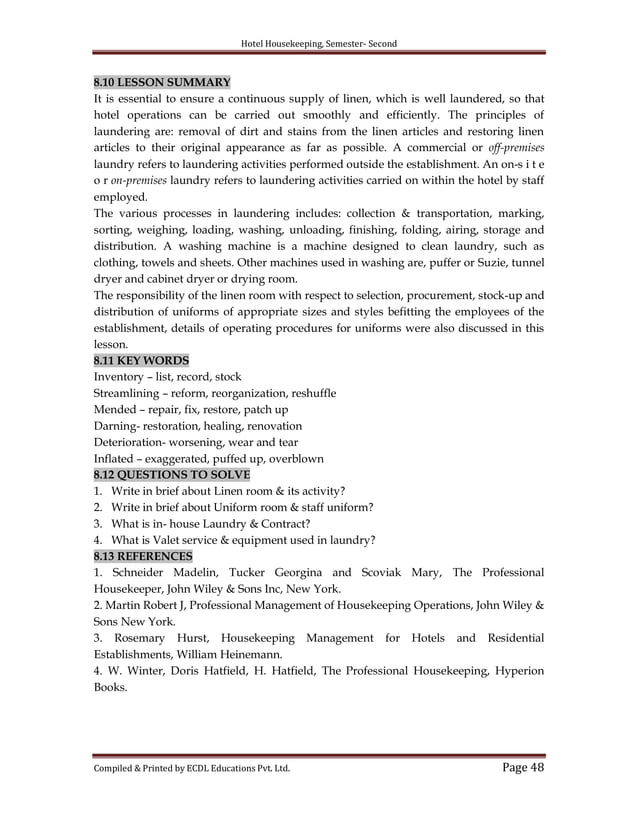 Hotel housekeeping | PDF