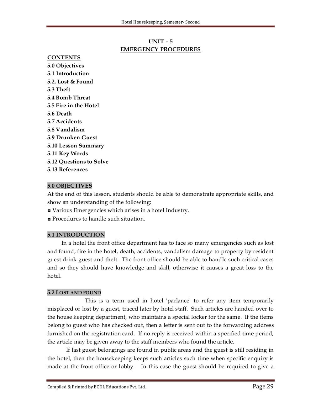 Hotel housekeeping