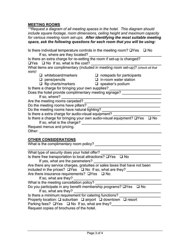 Hotel inspection checklist | PDF
