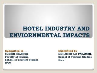 Hotel industry and environmental impact | PPTX