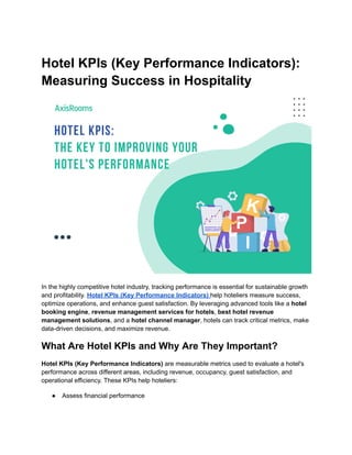 The Importance of Hotel KPIs in Maximizing Revenue | PDF