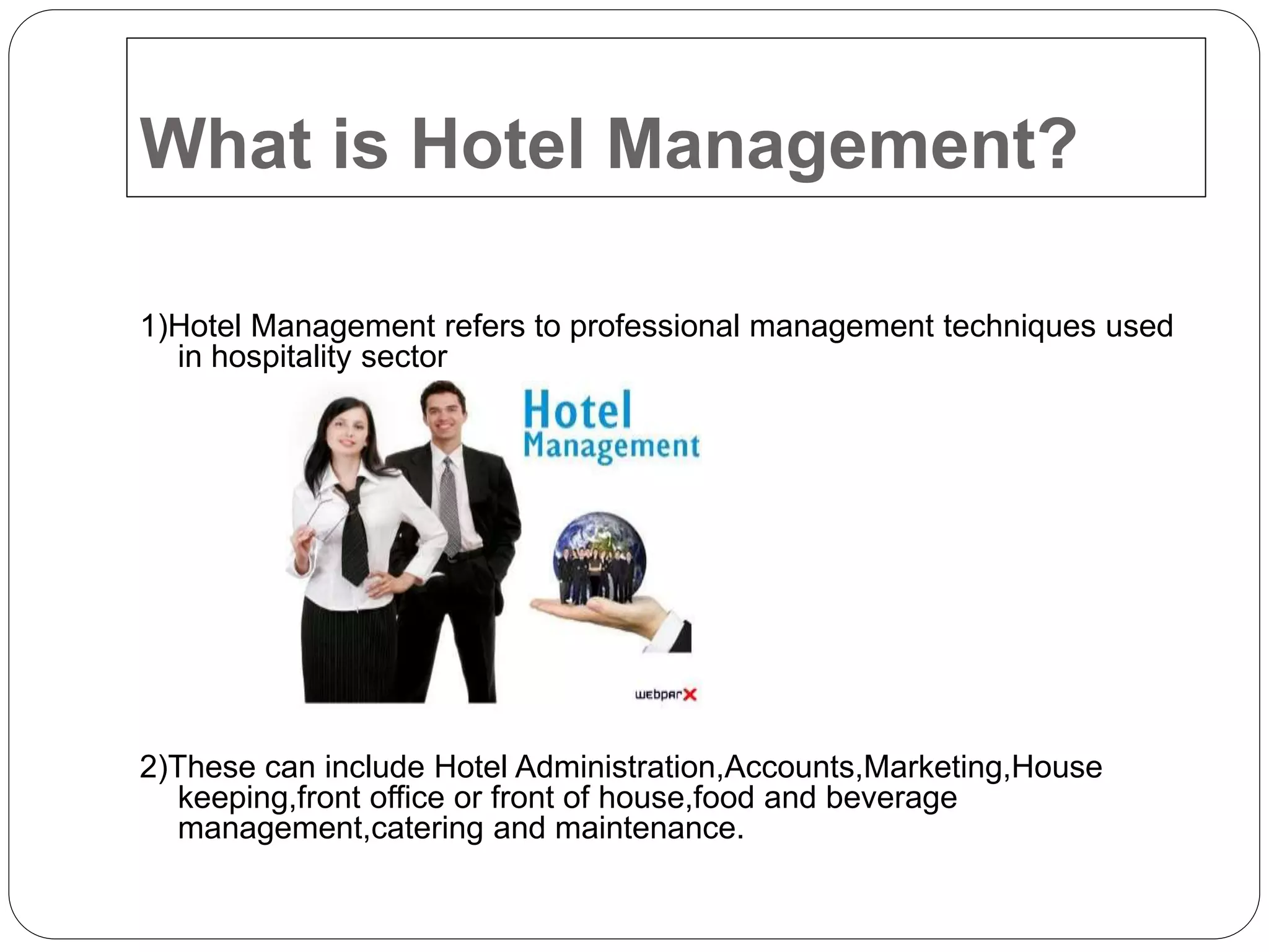 Hotel management | PPTX