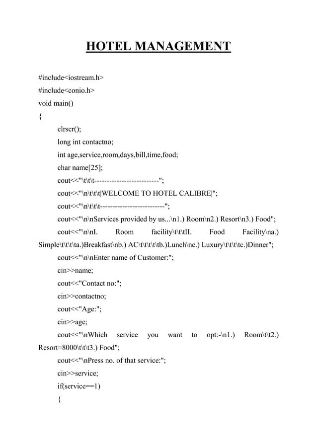 Hotel management | PDF