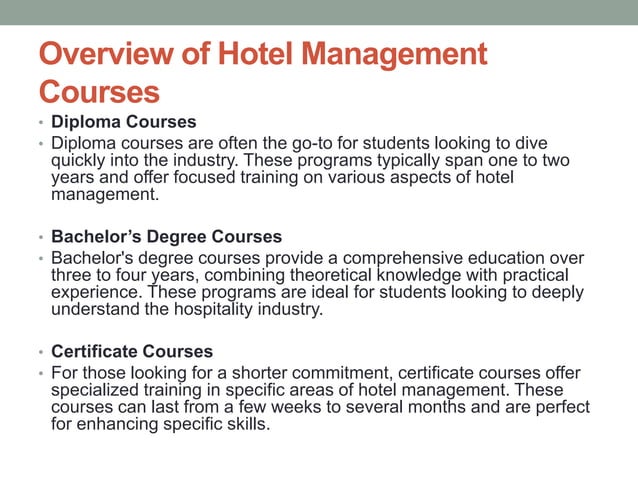 Hotel Management Courses After 12th.pptx | Hospitality Industry | Industries