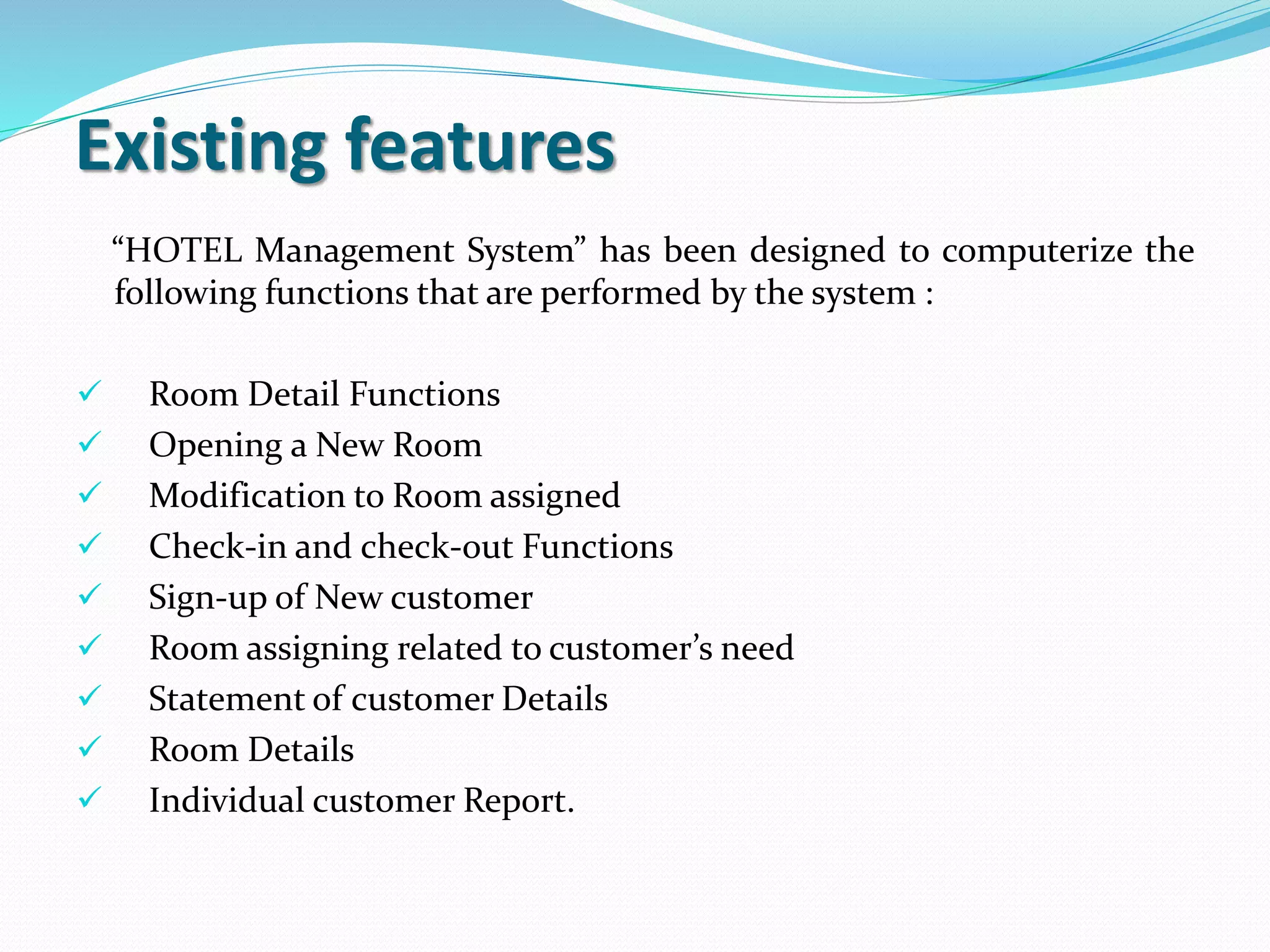 Hotel management system presentation | PPTX