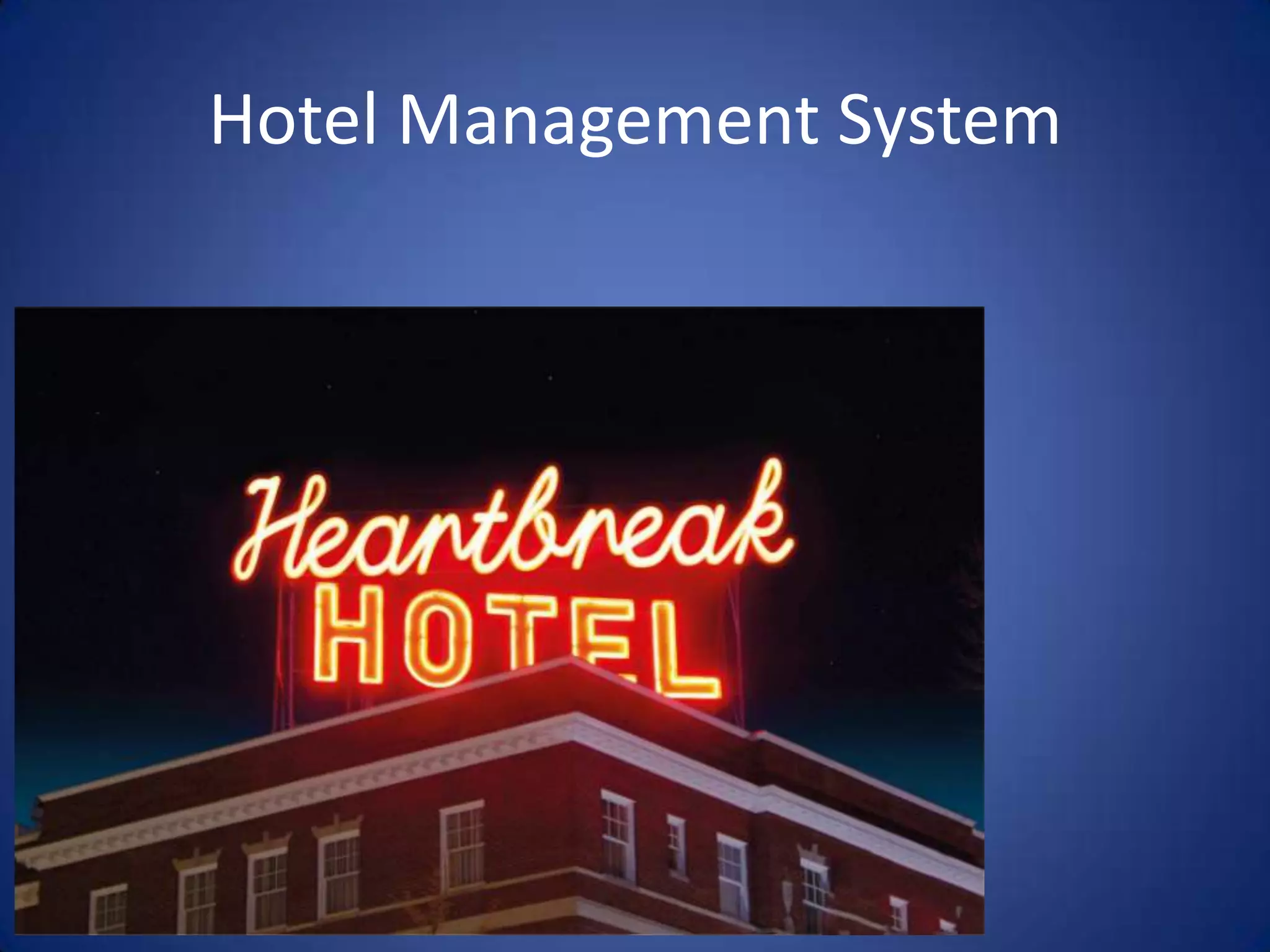Hotel management system | PPT