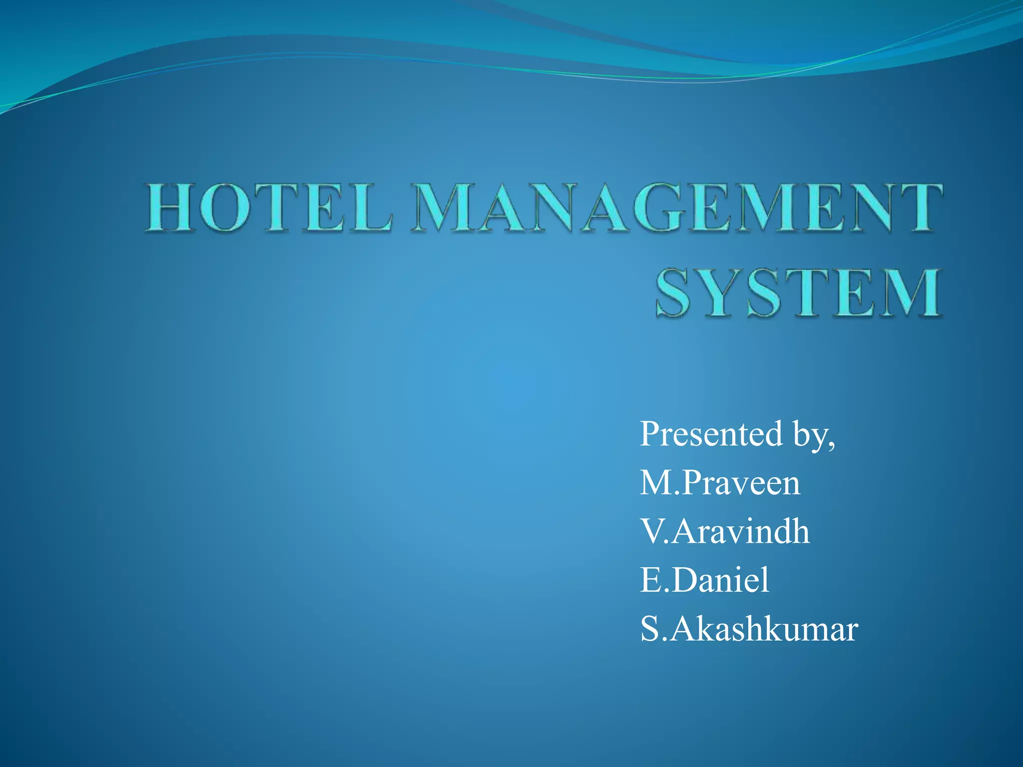 Hotel management system | PPTX