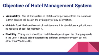 Hotel management system By Harsh & aditya Mathur. | PDF