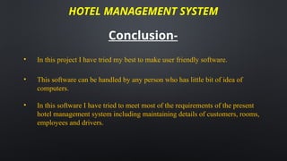 Hotel Management System PPT for BCA final year Students | PPTX
