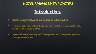 Hotel Management System PPT for BCA final year Students | PPTX