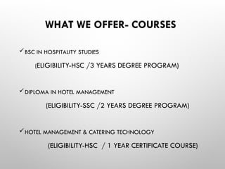 hotel management presentation diploma course | PPTX