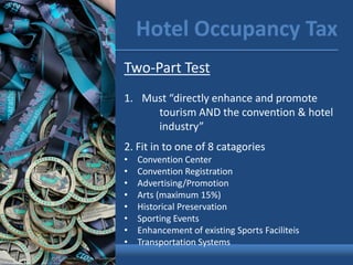 Hotel Occupancy Tax Grants | PPTX
