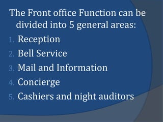 Hotel operation front office | PPTX
