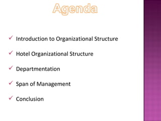 Hotel Oranizational Structure | PPT