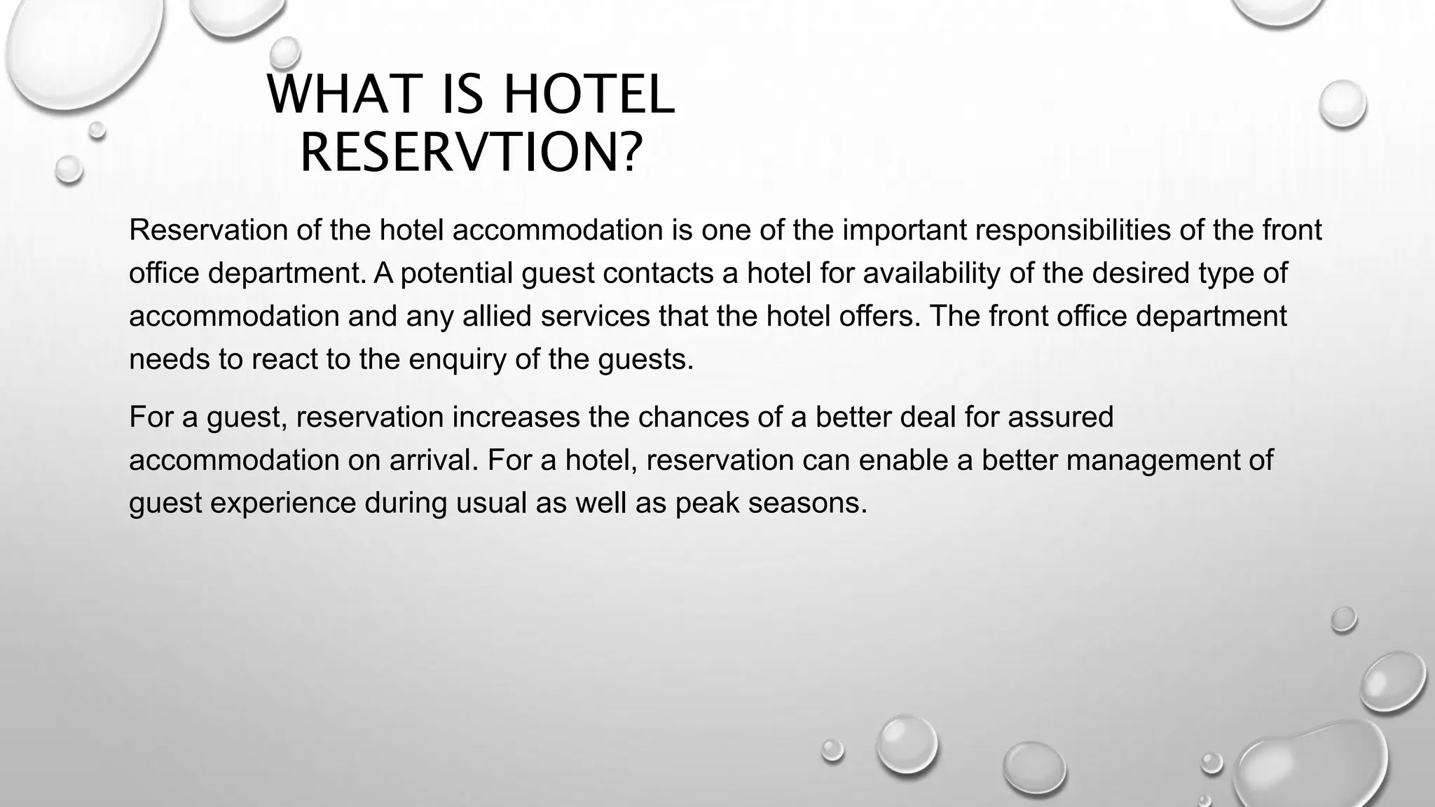 hotel reservation management information | PPTX