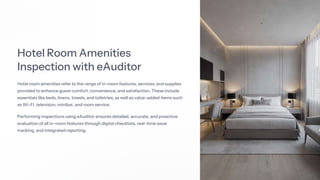 Hotel Room Amenities Inspection with eAuditor Audits & Inspections | PDF