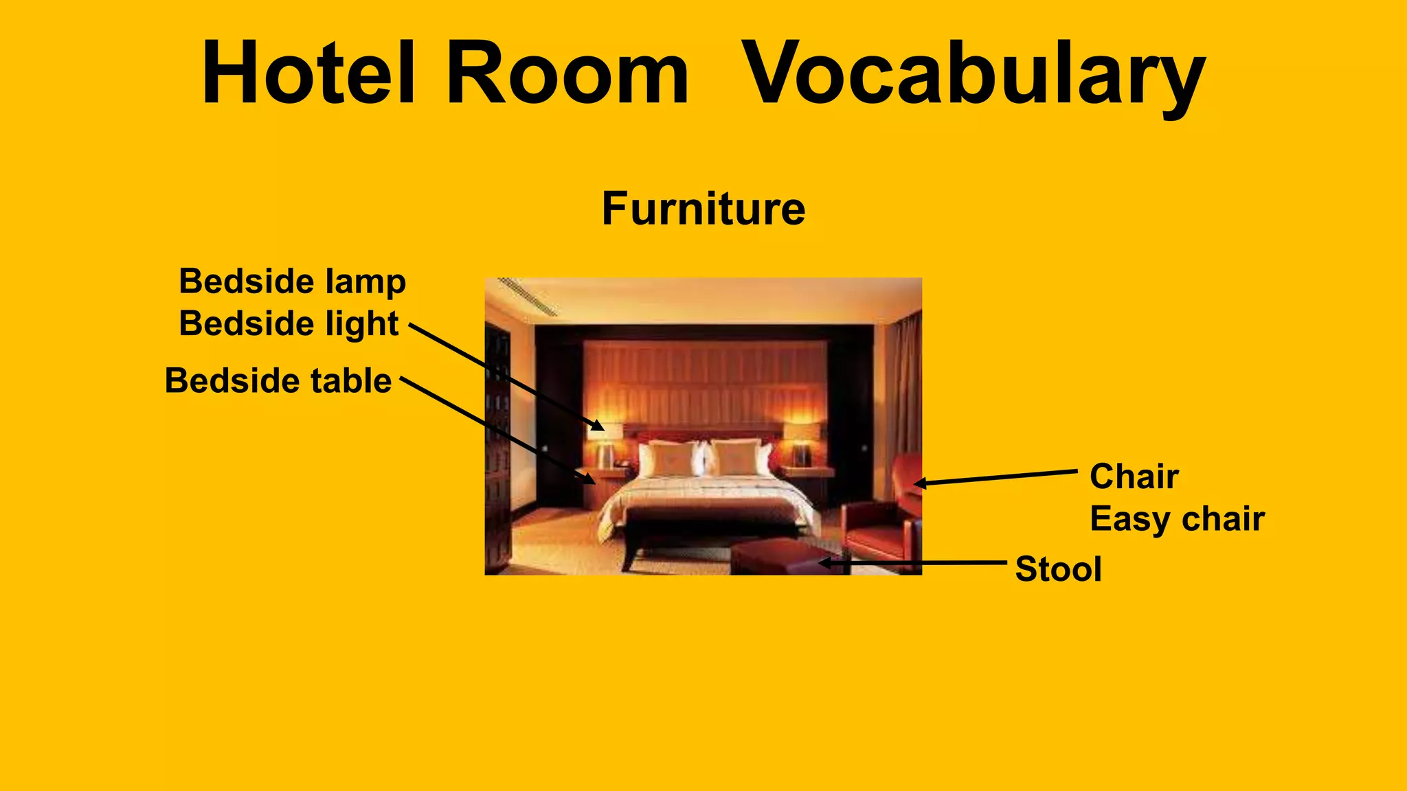 Hotel room vocabulary | PPTX