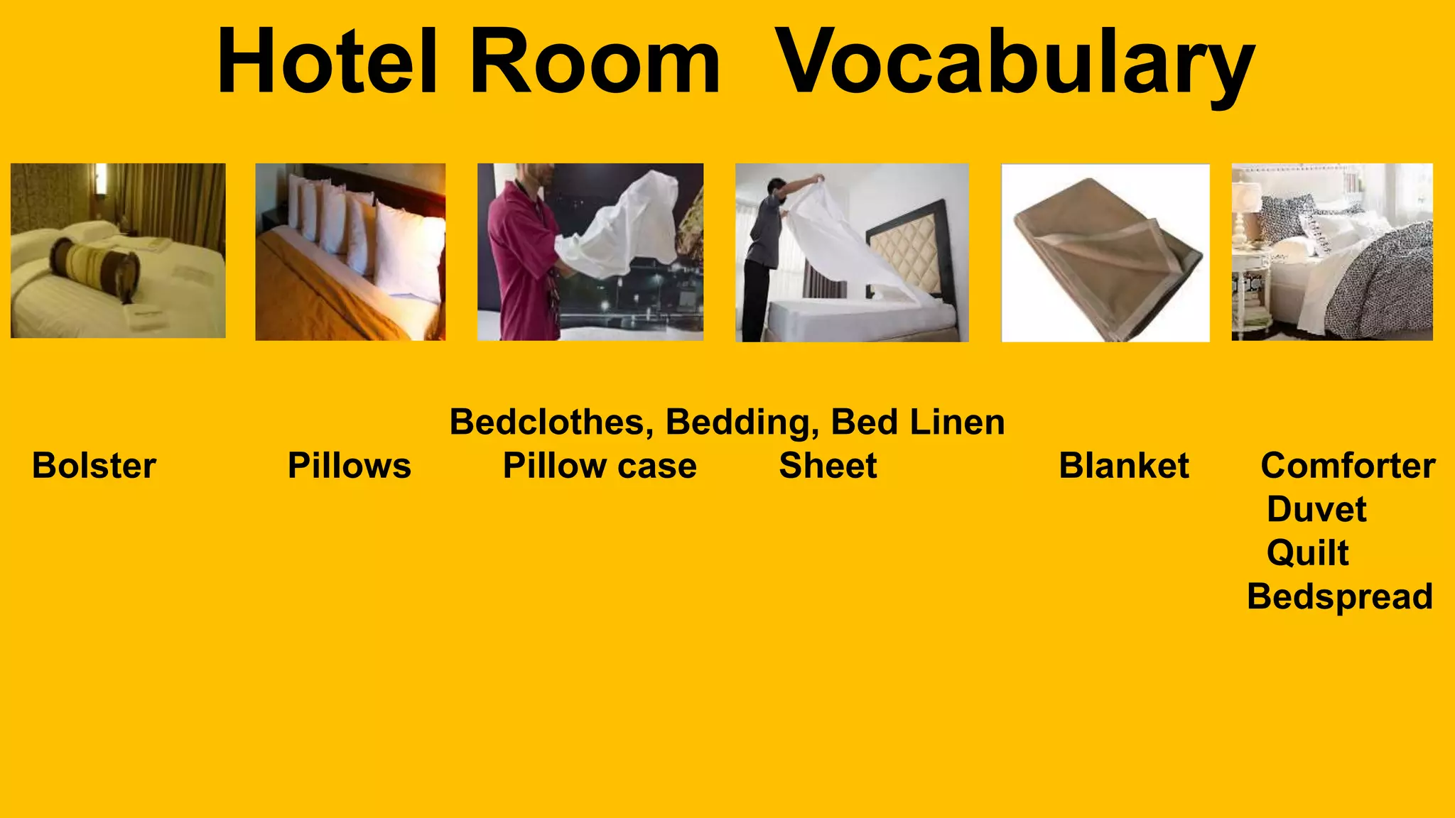 Hotel room vocabulary | PPTX