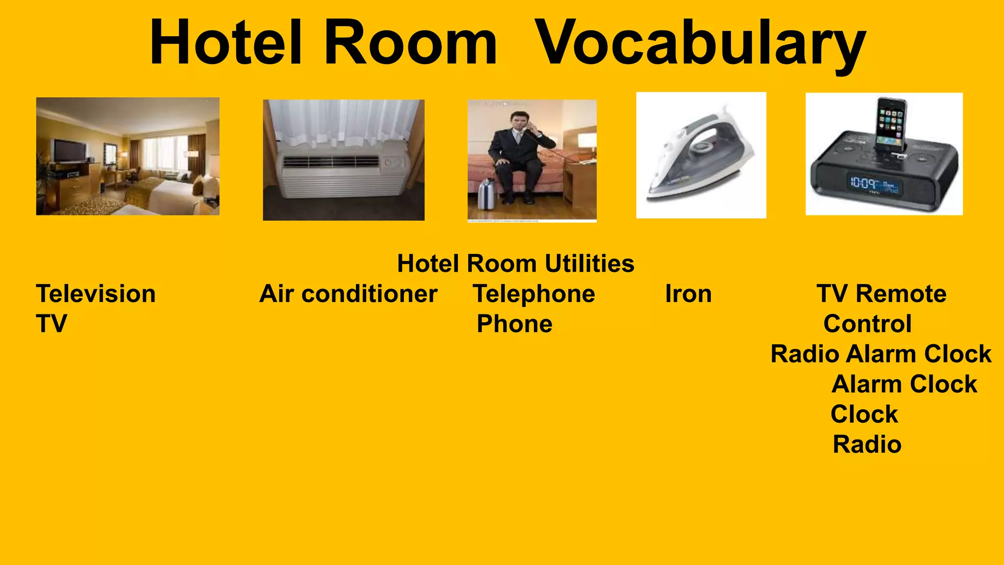 Hotel room vocabulary | PPTX