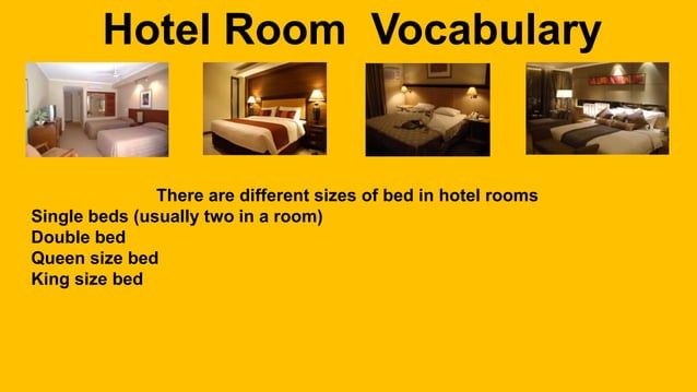 Hotel room vocabulary | PPTX