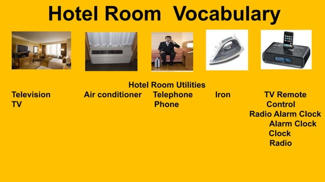 Hotel room vocabulary | PPTX