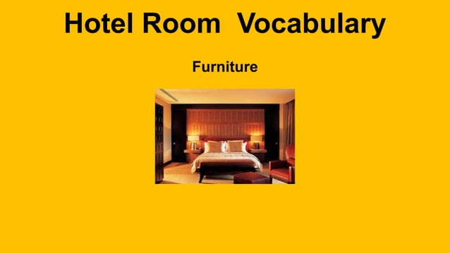 Hotel room vocabulary | PPTX