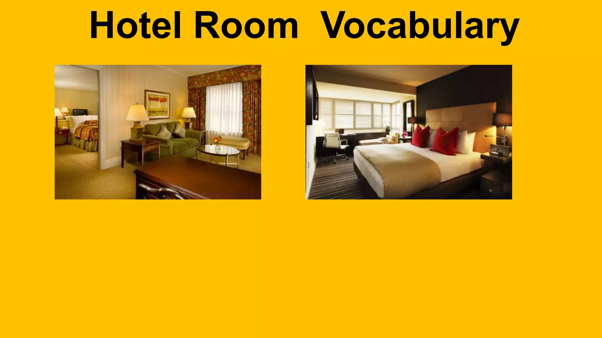 Hotel room vocabulary | PPTX