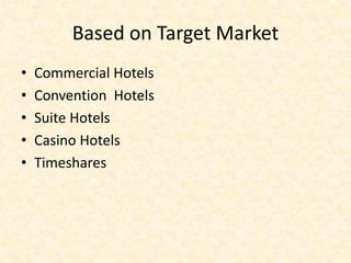 Classification of Hotels | PPTX