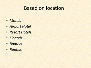 Classification of Hotels | PPTX