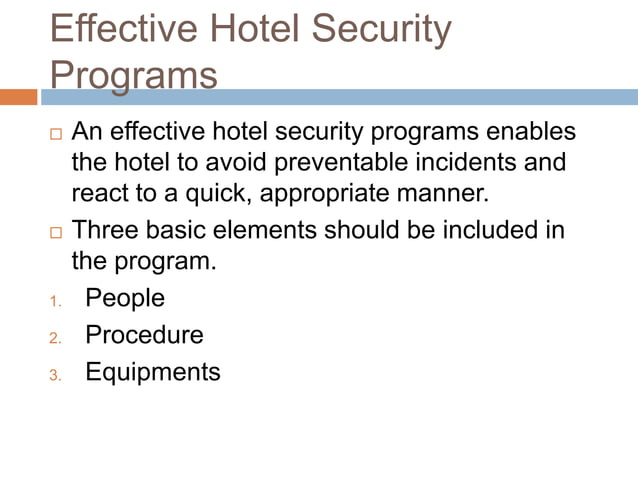 Hotel security | PPTX