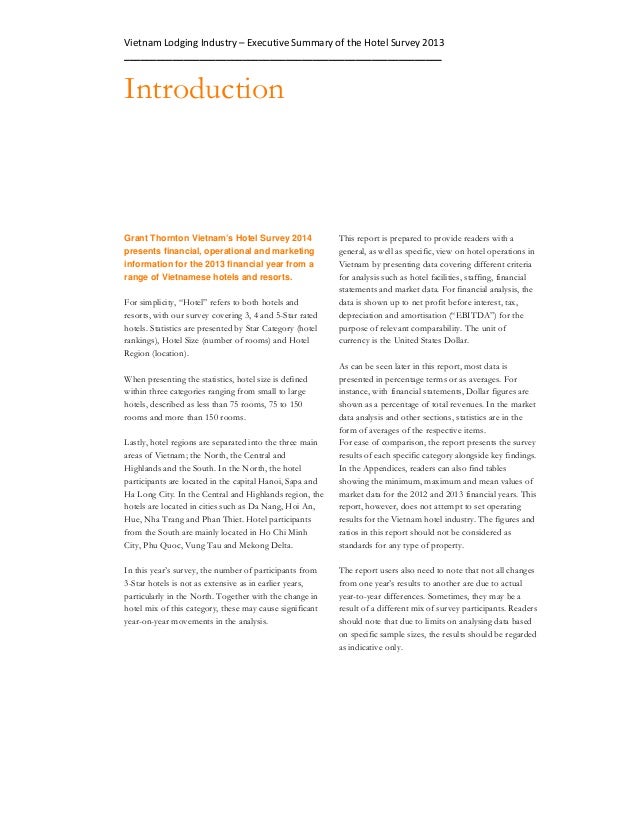Hotel Survey Executive summary 2014 eng hotel-survey-executive-summary-2014-eng