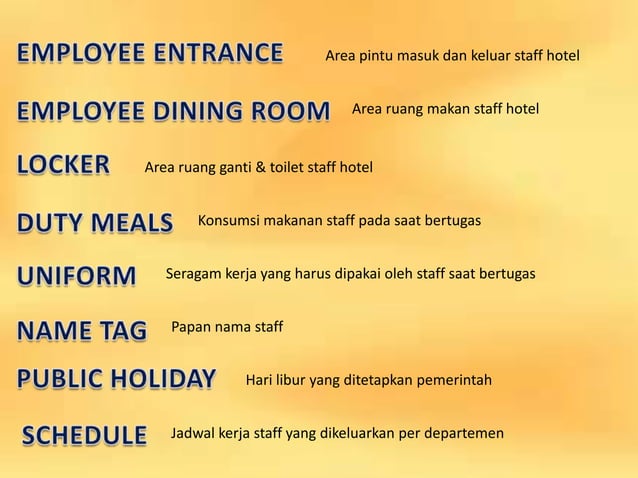 Hotel Terminologi | PPTX