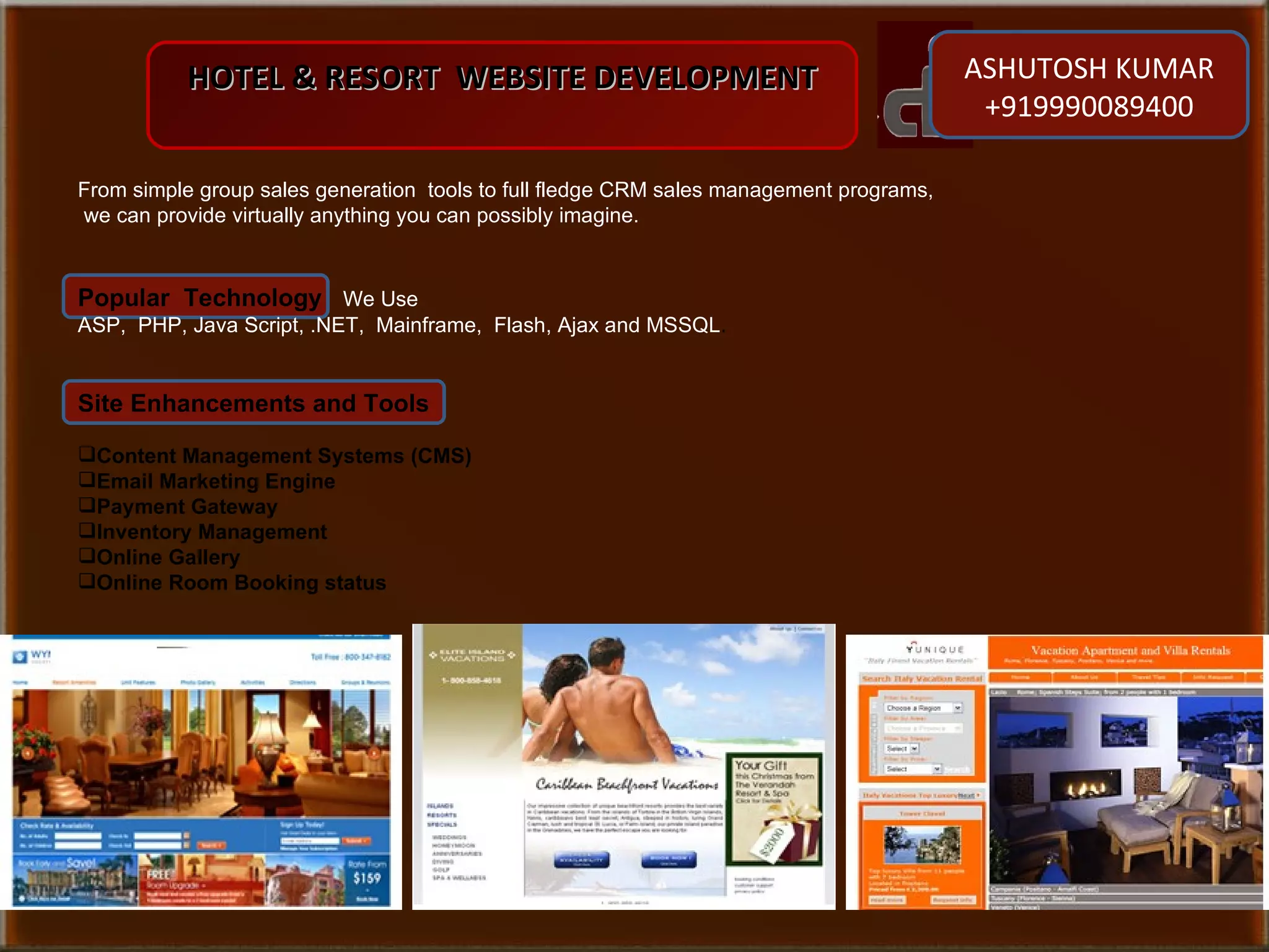 Hotel website development | PPT