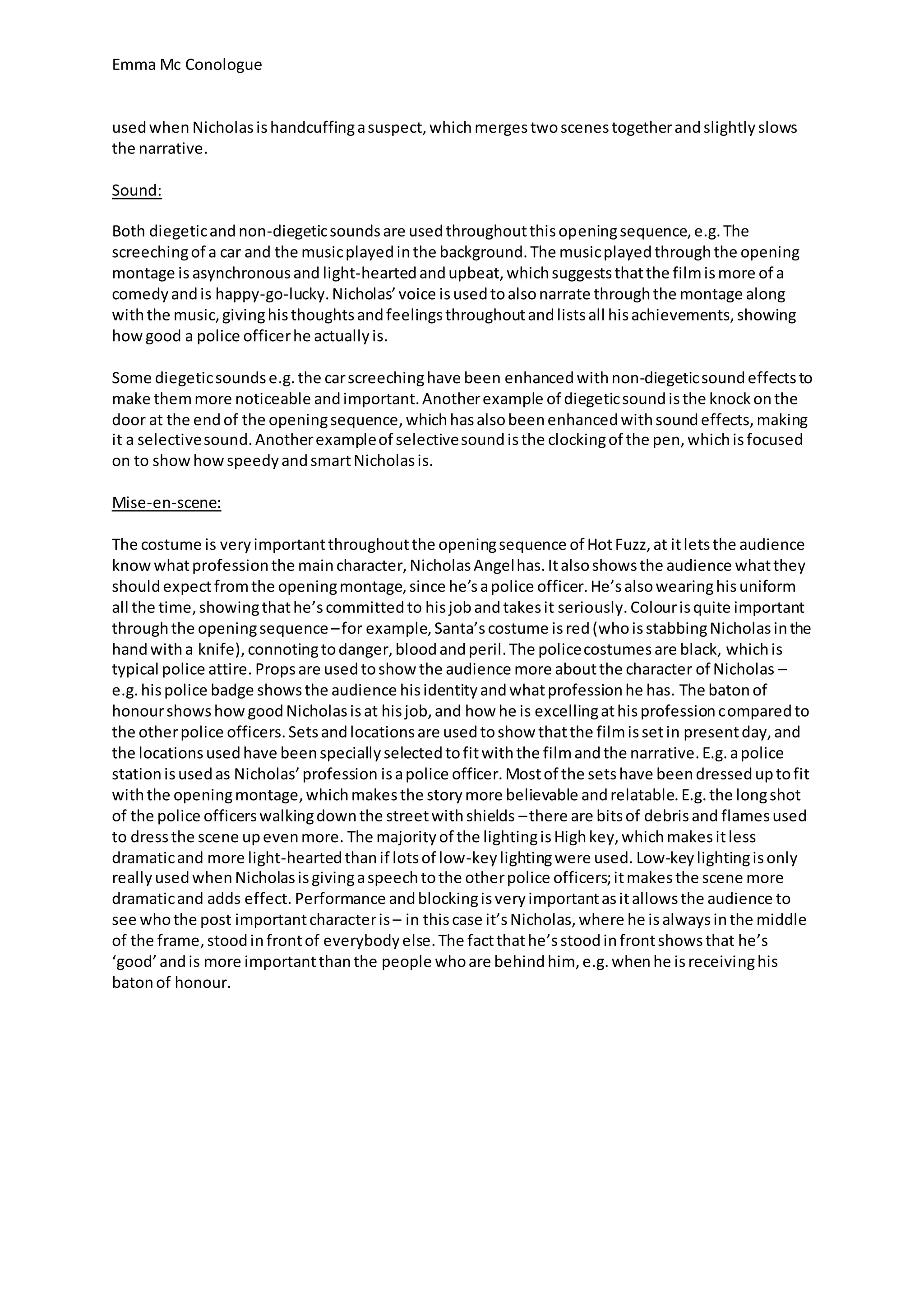 Hot Fuzz - Media Essay | DOCX