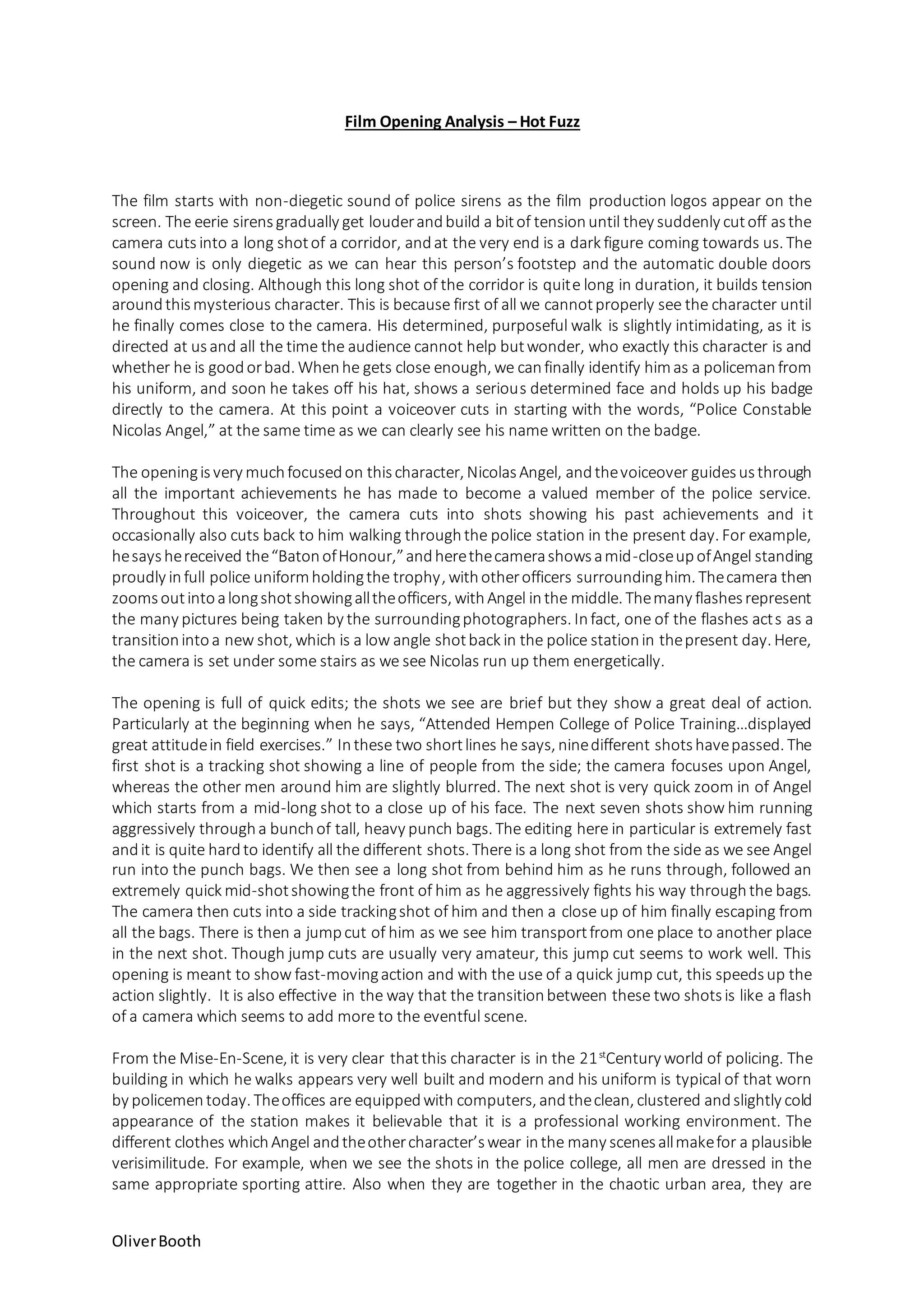 Hot fuzz analysis | DOCX