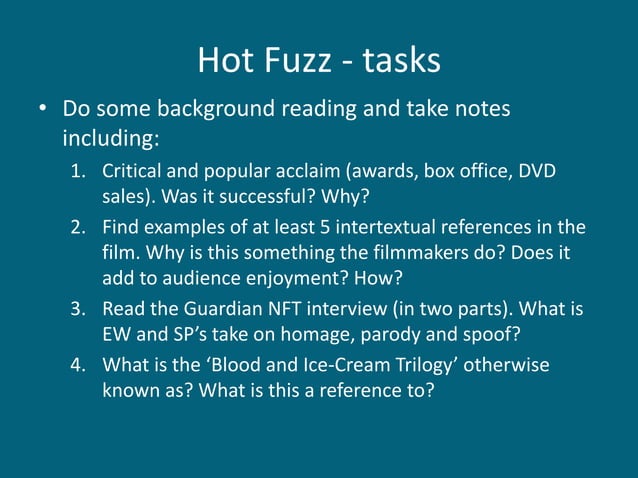 Hot Fuzz and postmodernism | PPTX