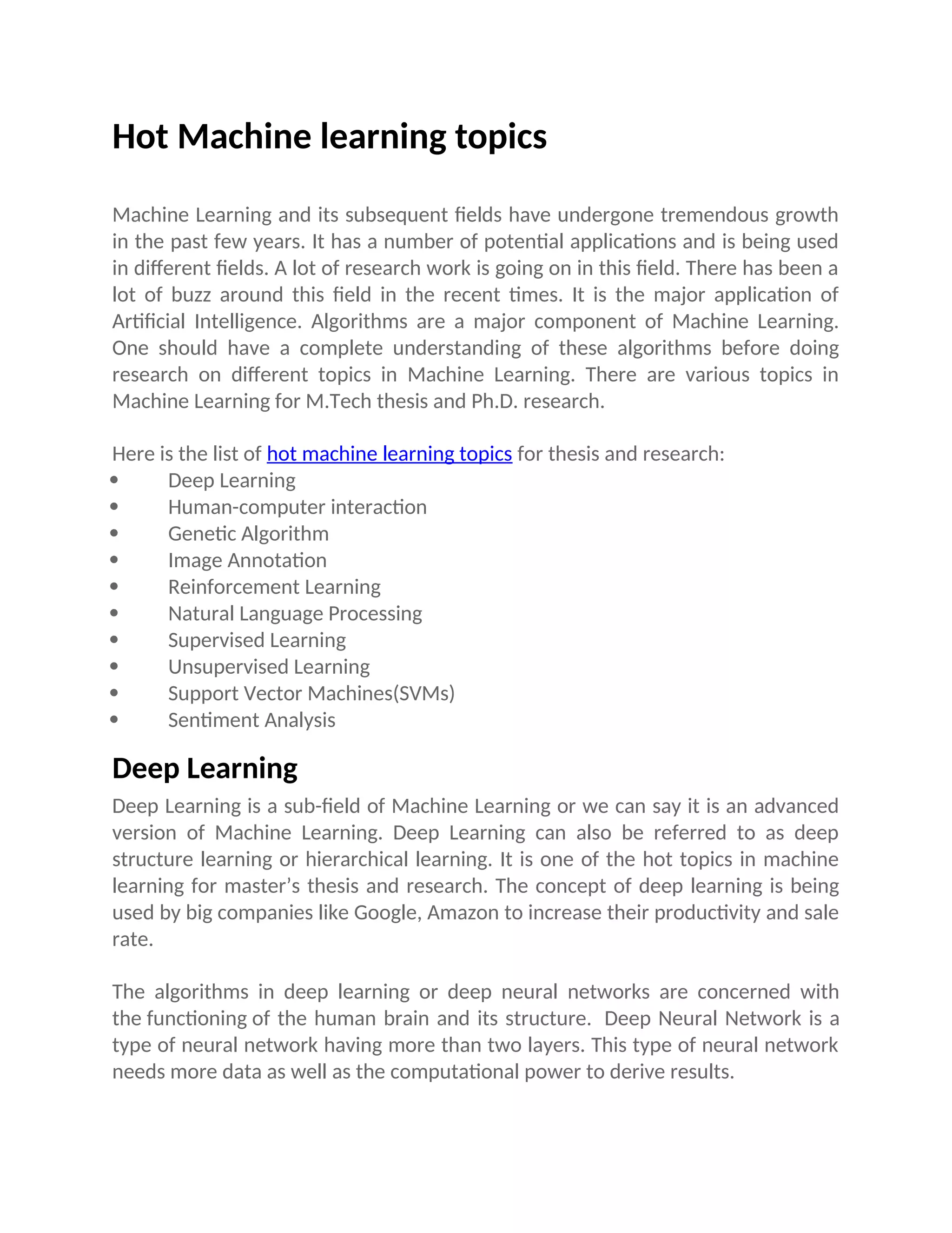 Hot machine learning topics | PDF